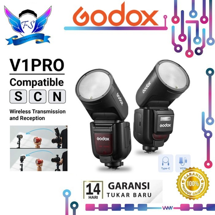 Jual Godox V1 Pro Round Head Flash for Camera Flash V1Pro Canon Sony ...