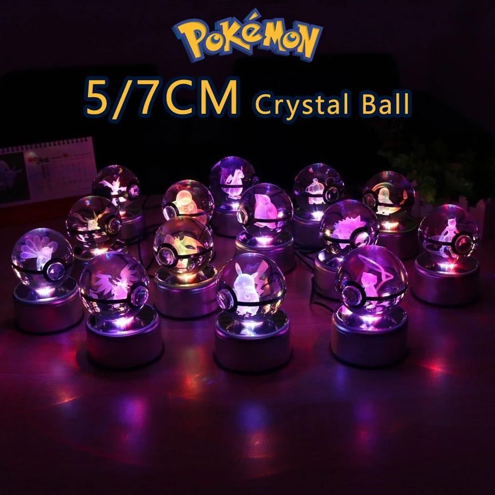 Jual 3d pokemon crystal ball 7cm 5cm mewtwo pikachu gengar crystal ...