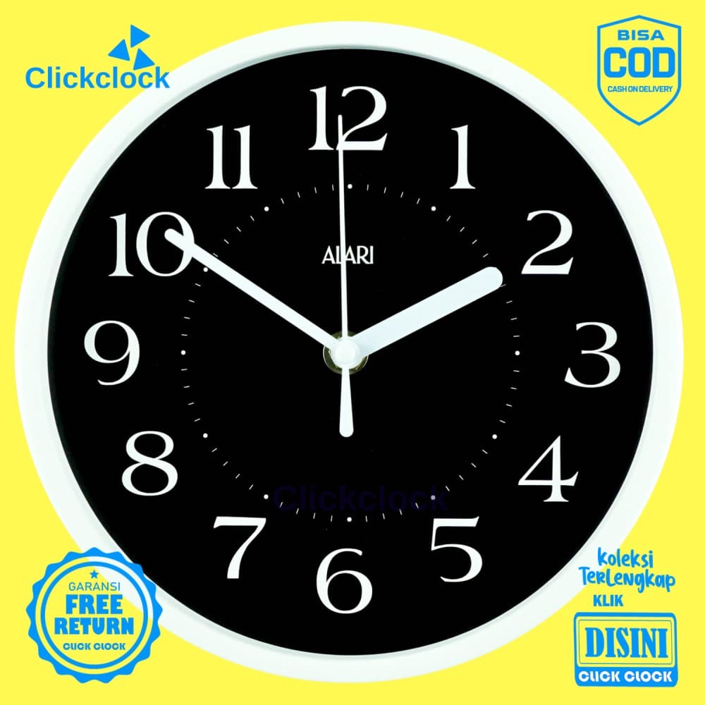 Jual Jam Dinding Analog Minimalis Minimalis Hitam AL1246-1668 Besar ...