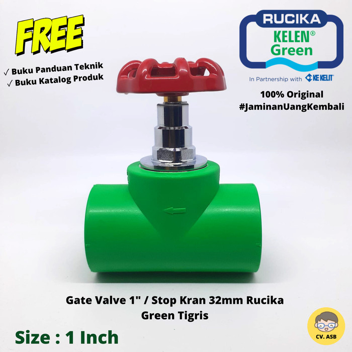 Jual Gate Valve 1" PPR Stop Kran 32 Inch 32mm Rucika Green Wavin Tigris ...
