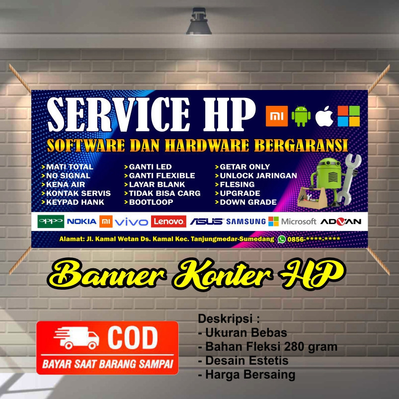 Jual spanduk banner konter handphone counter hp murah 200x100cm ...