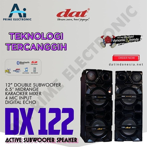 Jual ORIGINAL DAT DX 122 Speaker Active Bluetooth Double Subwoofer 12 ...