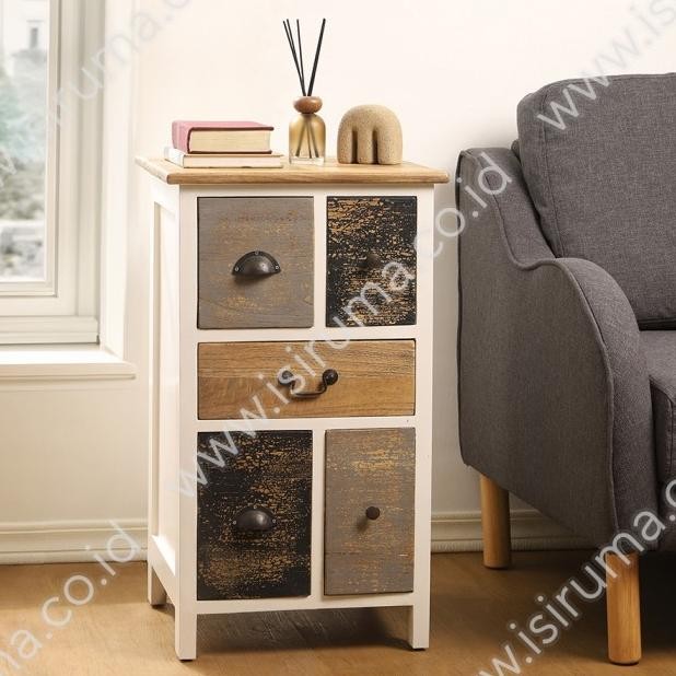 Jual Meja Samping Nakas Kayu Nimalis 5 Laci Sona Bed Side Table - Isiruma | Shopee Indonesia