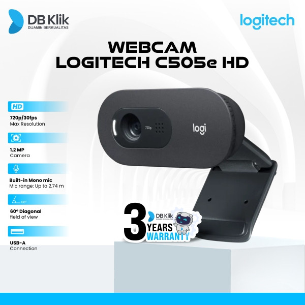 Jual Logitech C505E Webcam Hd 720P 30Fps Usb A - Camera C505E | Shopee ...