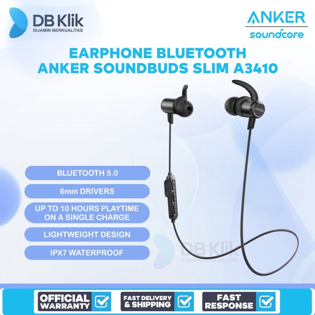 Jual Soundcore (Anker) Earphone Bluetooth Anker Soundbuds Slim A3410 ...