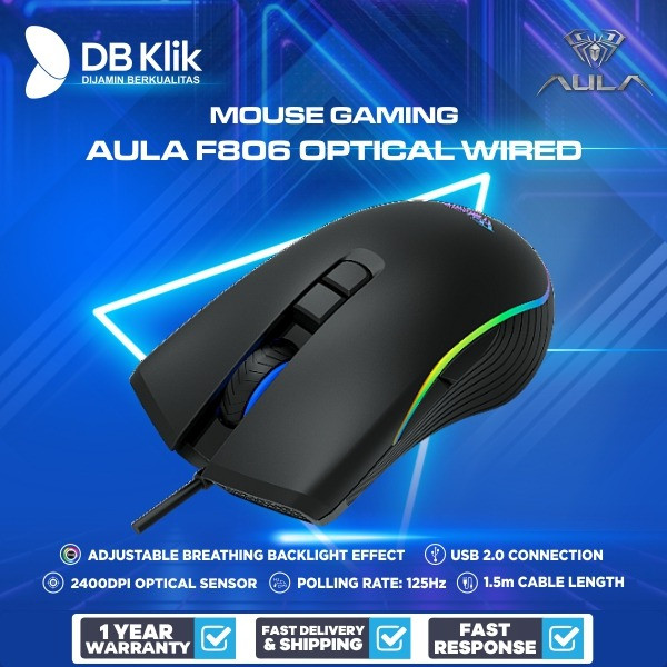 Jual Aula Mouse Gaming F806 Optical Wired 2400Dpi Rgb Backlight - F806 | Shopee Indonesia