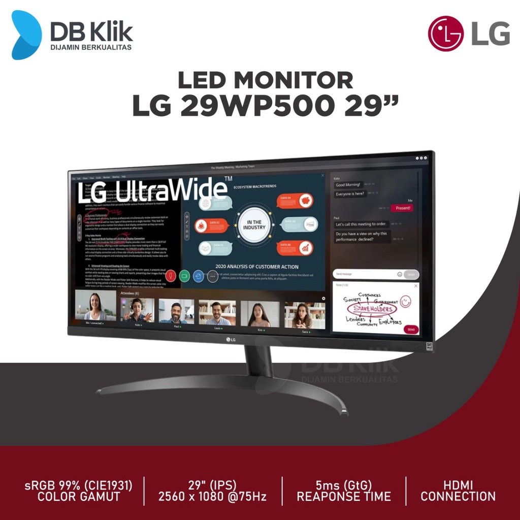 Jual LG LED Monitor Ultrawide 29WQ500 29" IPS FHD 100Hz 5ms AMD ...