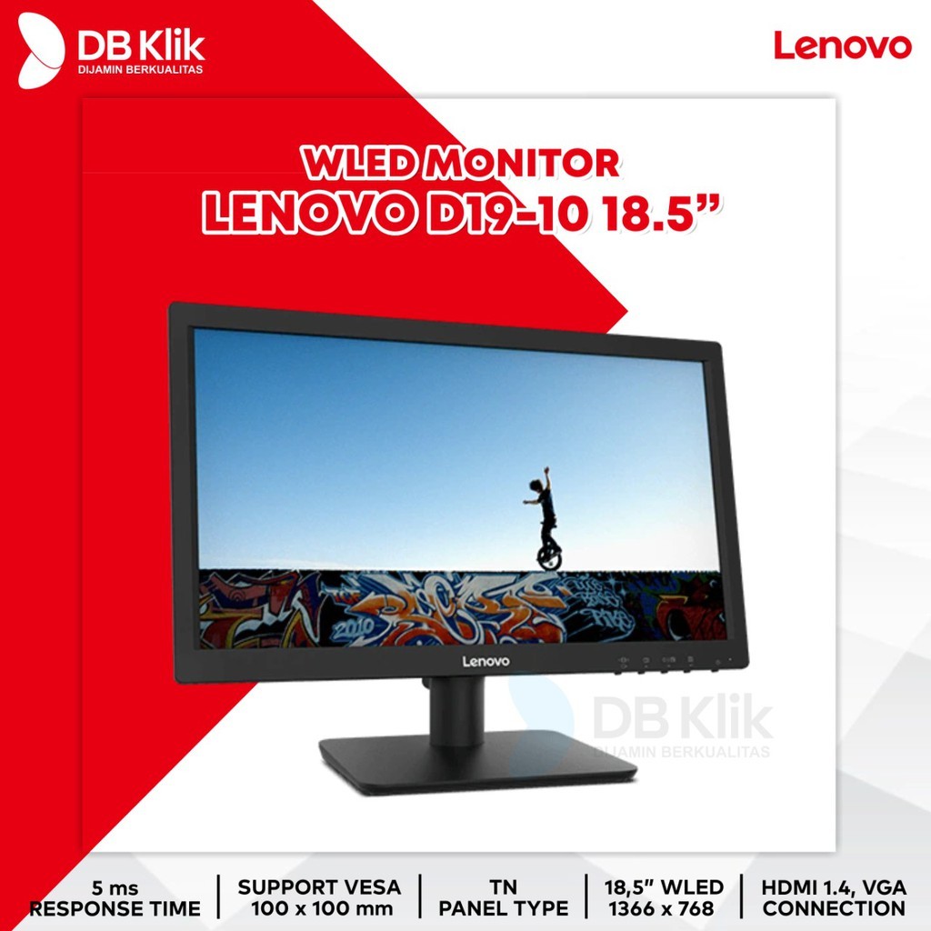 Jual Lenovo Led Monitor D1910 18.5Inch Tn Hd Hdmi Vga - D19-10 | Shopee Indonesia