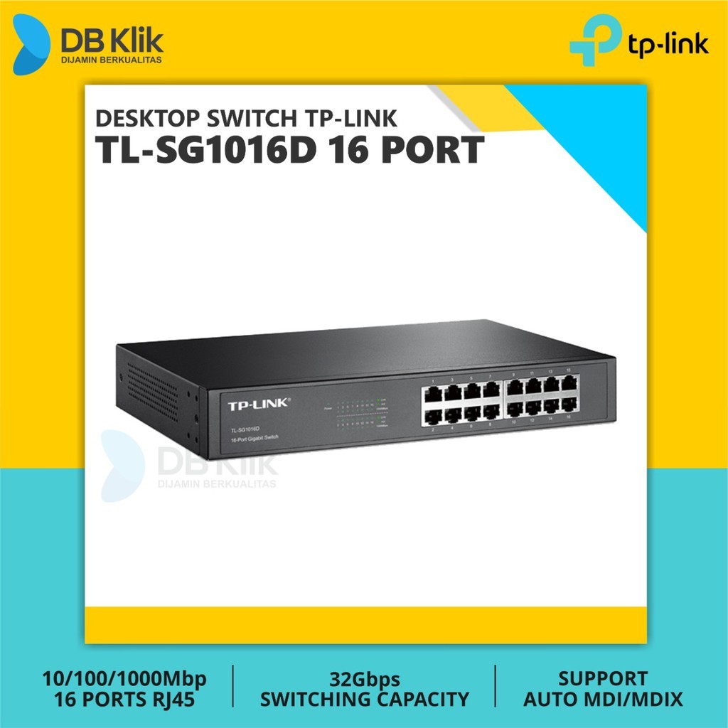 Jual Tp-Link Desktop Switch Tl-Sg1016D 16 Port 10/100/1000Mbps | Shopee ...