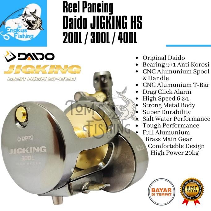 Jual Reel Pancing OH Daido JKING HS 6.2:1 200L 300L 400L (9+1 Bearing) | Shopee Indonesia