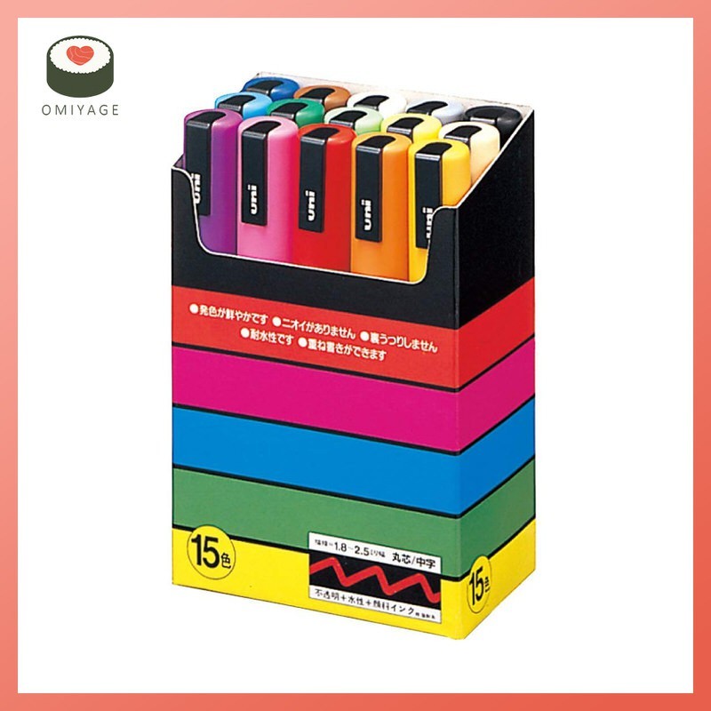 Jual Uni-Ball POSCA Marker/Sign Pen Marker Medium Round Core 15 Colors ...