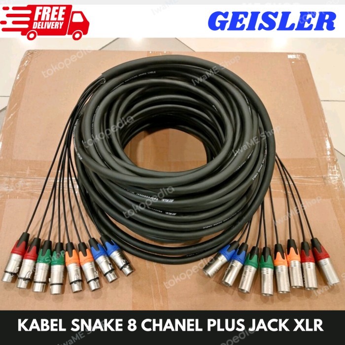 Jual kabel snake isi 8 channel kabel snake 8ch komplit jack xlr male ...