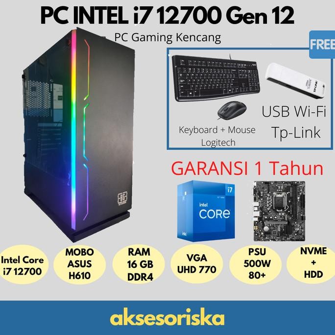 Jual Paket CPU Komputer PC Rakitan Gaming INTEL Core i7 12700 GEN 12 DDR4 | Shopee Indonesia