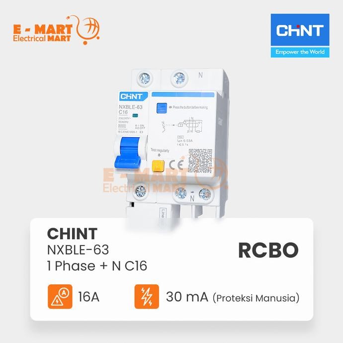 Jual CHINT RCBO RCCB ELCB NXBLE-32 1P 1 Phase 16A 25A 30mA Proteksi Setrum | Shopee Indonesia