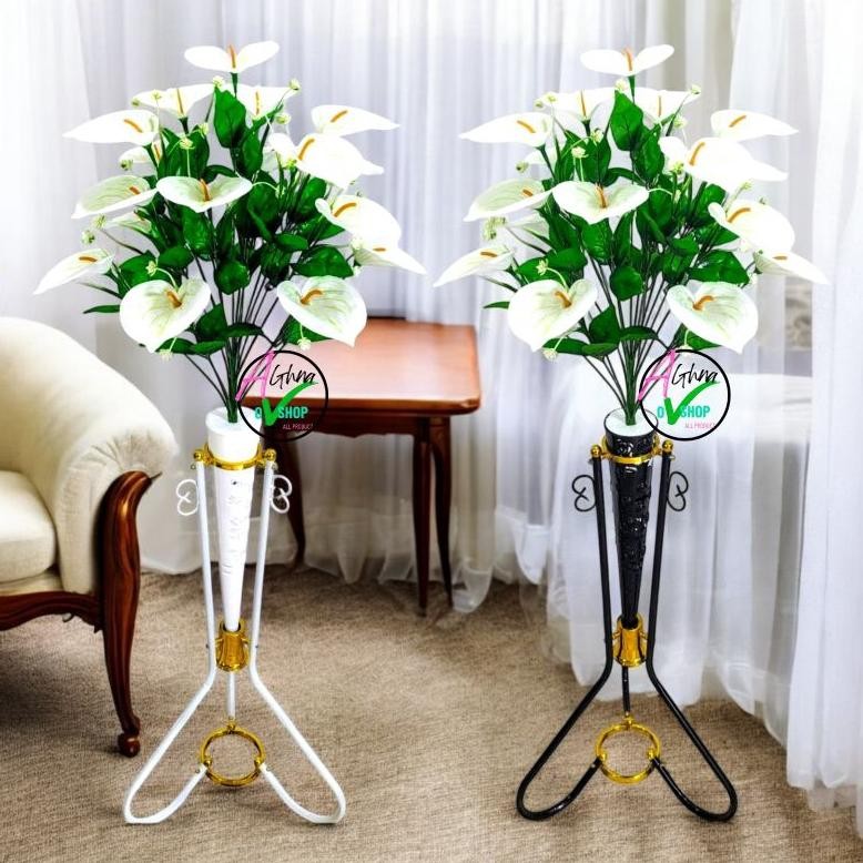 Jual ter-98 Bunga hiasan Sudut Ruangan ANTHURIUM LILY 18 kuntum Lengkap ...