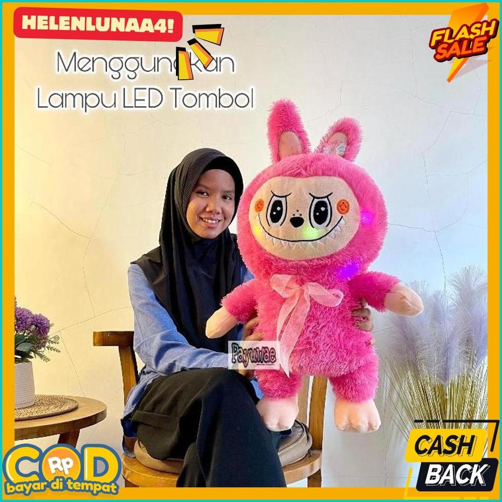 Jual Boneka Labubu Led Tinggi 60Cm Pakai Lampu Nyala The Monster ...