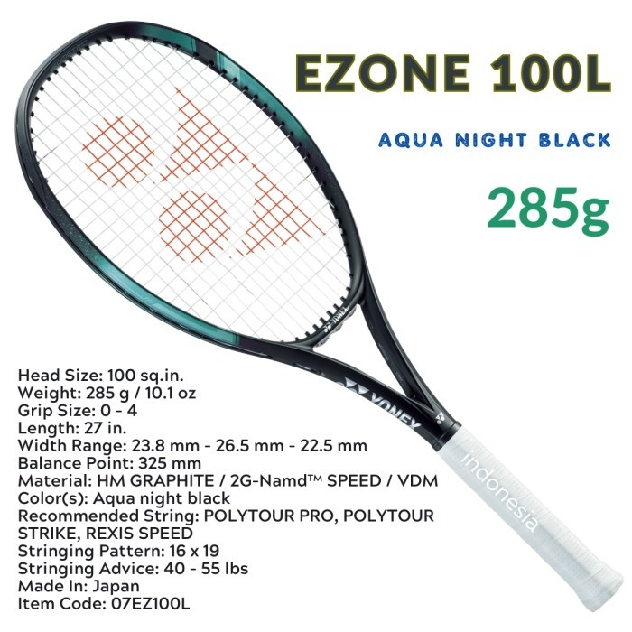 Jual Yonex EZONE 100L 285g Aqua night black - raket tenis | Shopee Indonesia