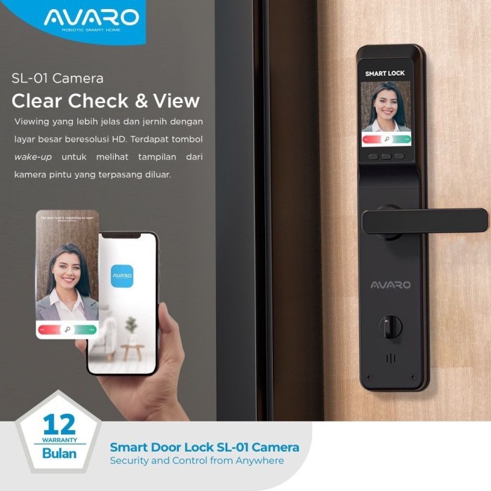 Jual TERBARUUU AVARO SL01 Camera Smart Door Lock Kunci Pintu Digital Smart Lock | Shopee Indonesia