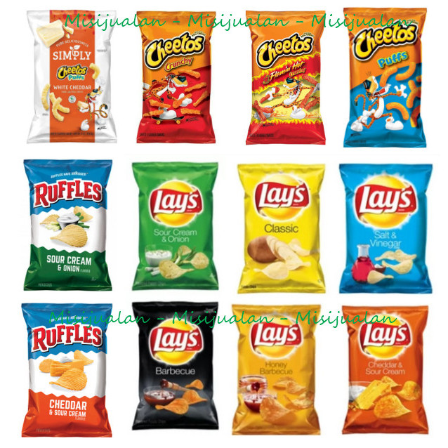Jual SPECIAL Snack Lays Potato Chips USA BBQ Salt Cheddar Sour Cream 6 ...