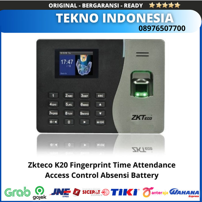 Jual Zkteco K20 Fingerprint Time Attendance Access Control Absensi Battery | Shopee Indonesia