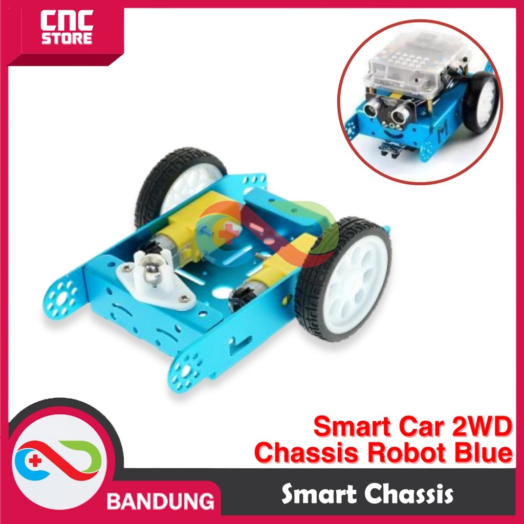 Jual CHASSIS ALUMINUM ROBOT SMART CAR 2WD CHASSIS ROBOT BLUE | Shopee ...
