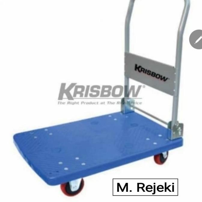 Jual Trolley Platform Hand Truck 150 KG PLASTIC BLUE Krisbow 10100179 ...