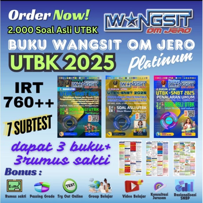 Jual Buku Wangsit Om Jero Sukses Tps 2025 - 100% Original - Paket Sukses Utbk Snbt 2024 + Paket ...