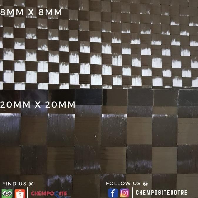 Jual Serat Carbon Kevlar Spread Tow 20Mm X 20Mm 12K 80Gsm L 1M Baru ...
