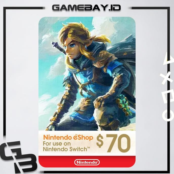 Jual ! Nintendo Switch eShop Gift Card USA US Wallet 70 USD Dollar ...