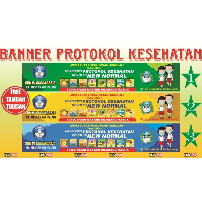 Jual BANNER / SPANDUK PROTOKOL KESEHATAN DI SEKOLAH SELAMA PPKM ...