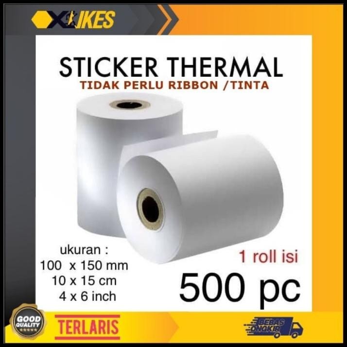 Jual 500 Lembar Label Barcode 100 X 150 Mm Kertas Sticker Thermal 10 X 15Cm | Shopee Indonesia