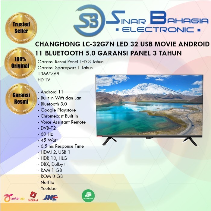 Jual CHANGHONG LC-32G7N LED 32 USB MOVIE ANDROID 11 BLUETOOTH 5.0 GARANSI PANEL 3 TAHUN (NEW ...