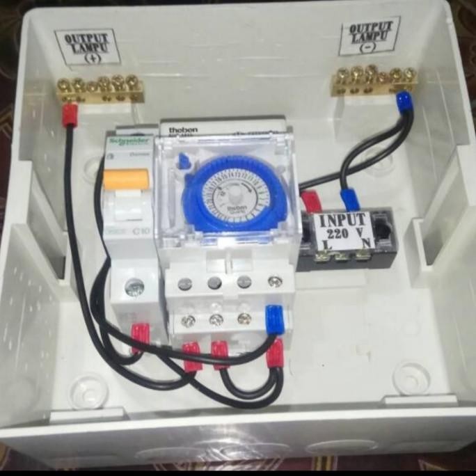 Jual READY Panel Timer Otomatis ( Box Mcb +Timer Theben + Mcb 1p 10A ...