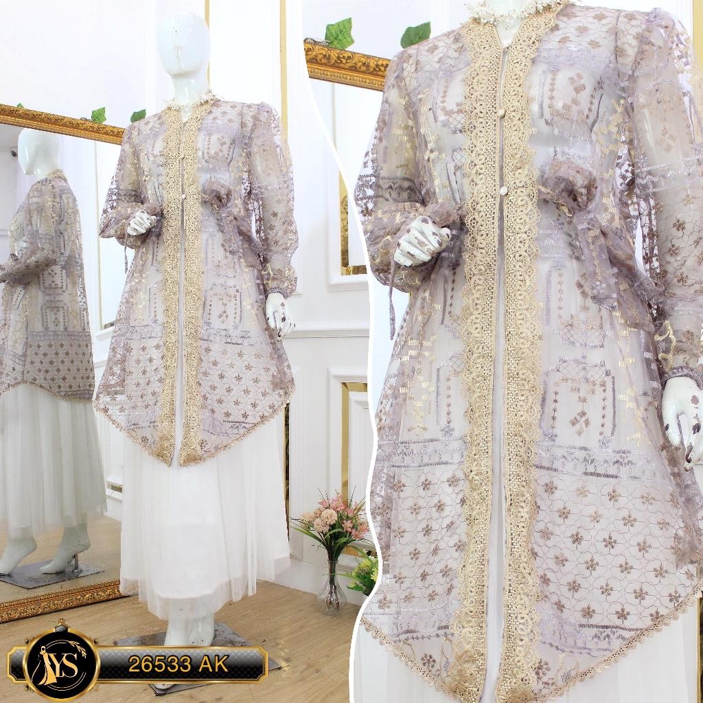 Jual Outer Fashion Brokat YESAYA Outer Brukat Full Bordir Outfit ...