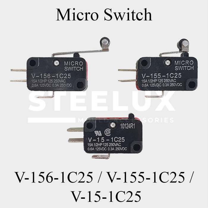 Jual Micro Switch Roda V-156-1C25 / V-155-1C25 / V-15-1C25 15A 3 Pin Kaki Limit Kecil Mini ...