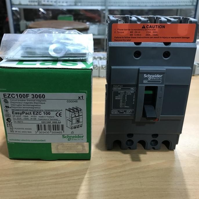 Jual NEW MCCB / NFB Schneider 3P 60A 10kA EZC100F3060 | Shopee Indonesia