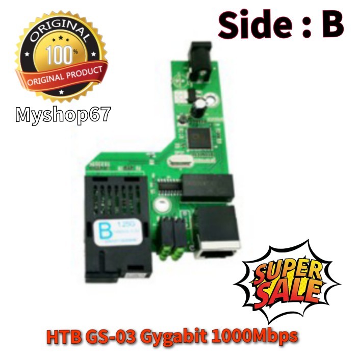 Jual NETLINK HTB-GS-03 GIGABIT MEDIA CONVERTER 100/1000M PCB SIDE B ...