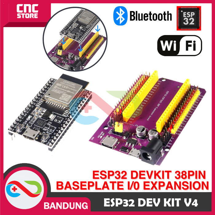 Jual Esp32 Devkitc V4 Wroom 32d Wifi Bluetooth Development Plus Base