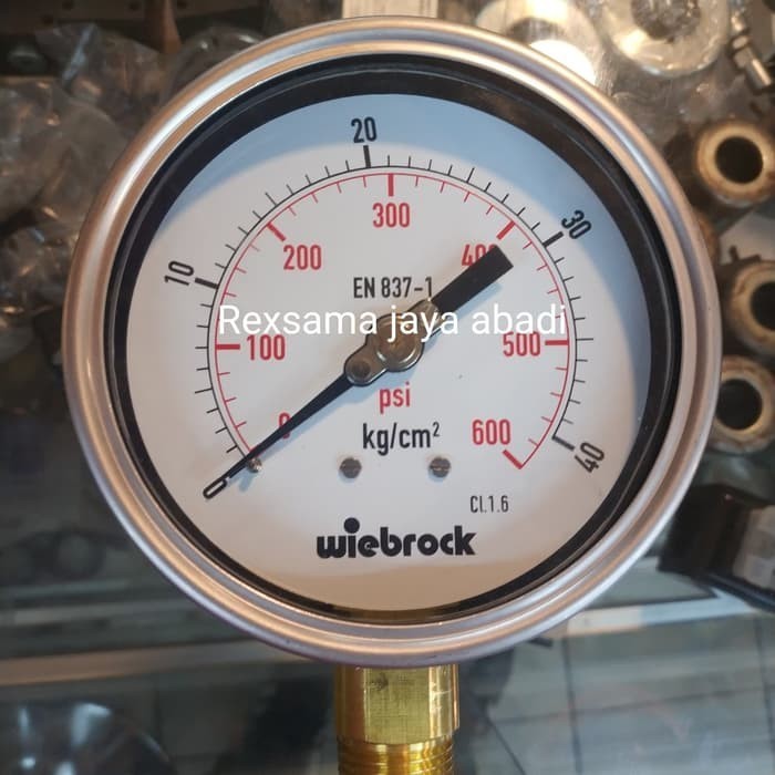 Jual Pressure Gauge 4 Inch-40 Bar ( Kg/Cm2) Body Hc Raket Wiebrock ...