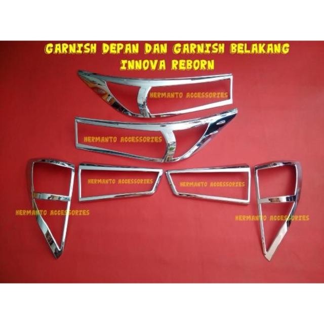 Jual Paket Garnish Depan Dan Belakang Chrome Hitam Dop All New Innova Reborn 2016 Variasi ...