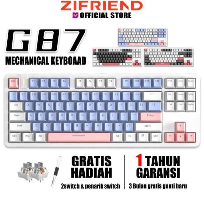 Jual TERBARU - ZIFRIEND G87 Mechanical Gaming Keyboard 87 Keys Genuine Engraved Keycaps Mixed ...