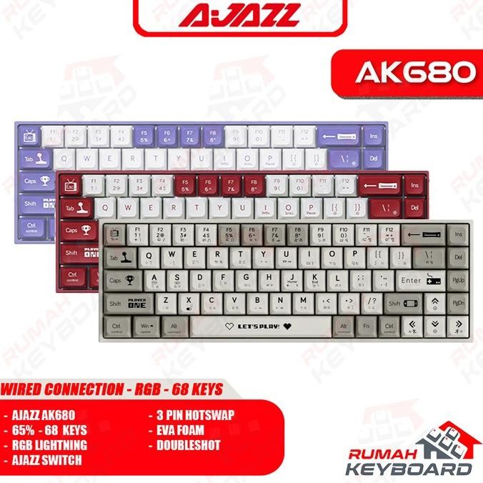 Jual Keyboard - MECHANICAL KEYBOARD - AJAZZ AK680 - 65% - WIRED - RGB - HOTSWAP | Shopee Indonesia