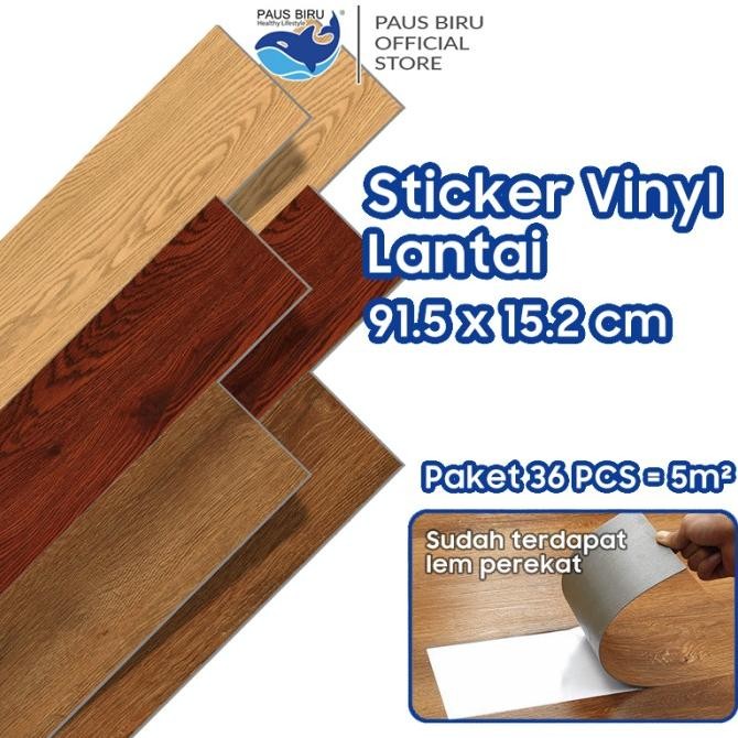 Jual Tersedia Paus Biru - 1 BOX (36 Pcs) Floor Vinyl PVC Sticker 91 ...