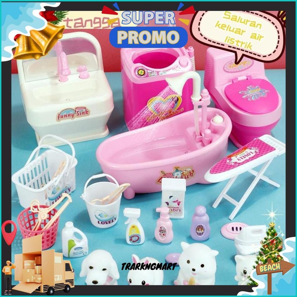 Jual Cod Mainan Kamar Mandi Anak Mini Boneka Mainan Mesin Cuci Rumah ...