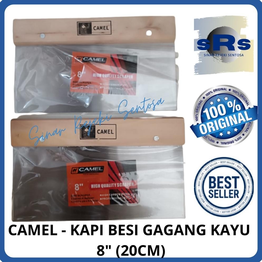 Jual CAMEL - SCRAPER/KAPI GYPSUM/KAPI BESI GAGANG KAYU 8 INCH | Shopee ...