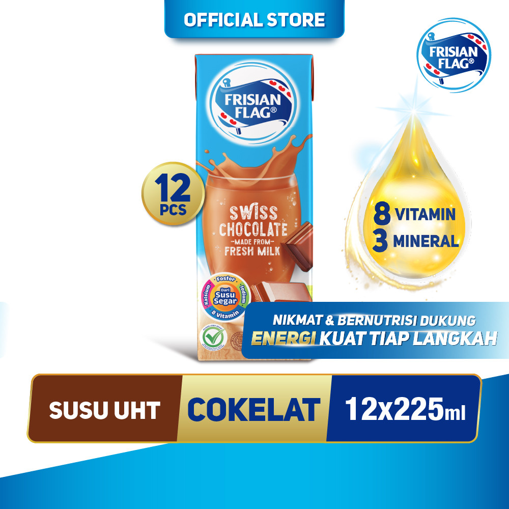 Jual Frisian Flag UHT Swiss Chocolate 225 ml - 12 Pcs | Shopee Indonesia