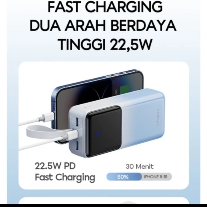Jual vivan vpb-D30 powerbank 30000mah fast charging 22.5w original ...