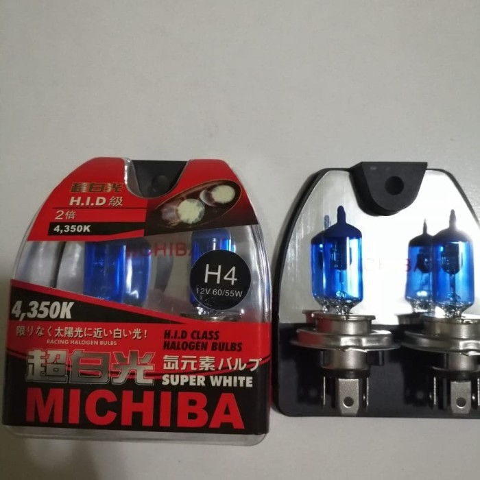 Jual MICHIBA H4 PUTIH 55/60 WATT PUTIH/BOHLAM MICHIBA H4 PUTIH 55/60 ...