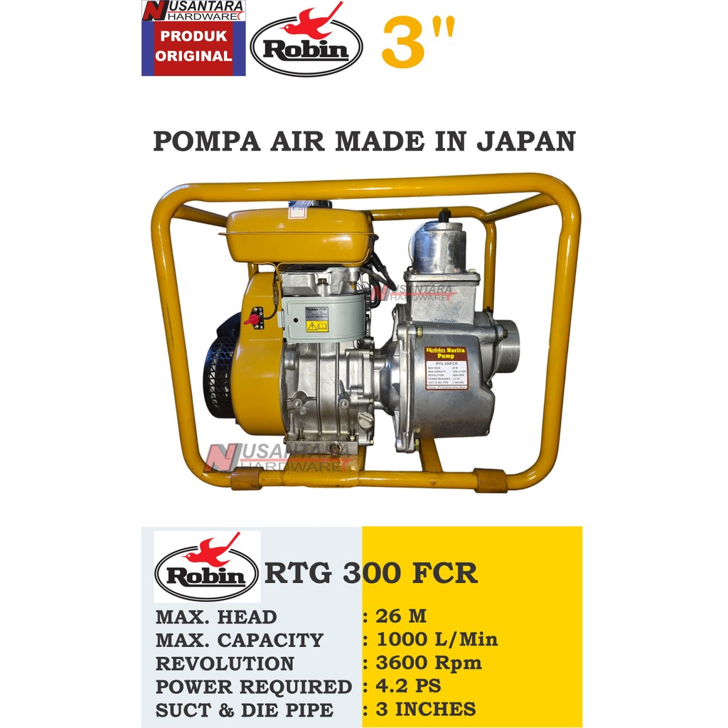 Jual mesin pompa irigasi robin rtg 300 fcr made in japan, mesin sedot ...