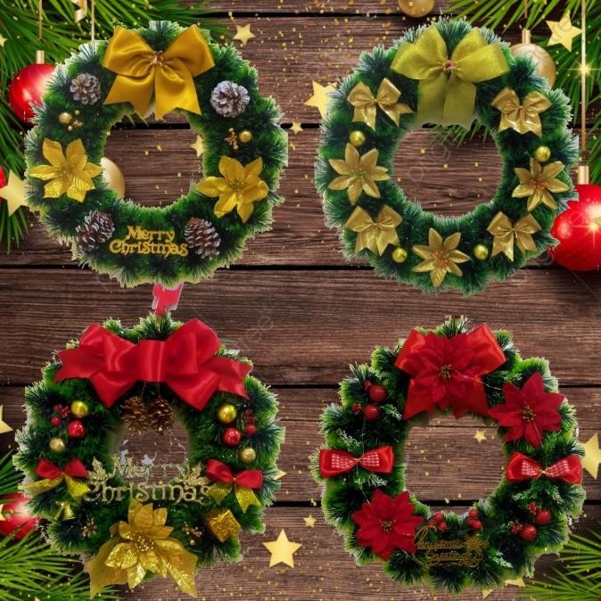 Jual "\"\"\"\] Krans Natal Custom Hiasan Natal Untuk pintu | Shopee ...